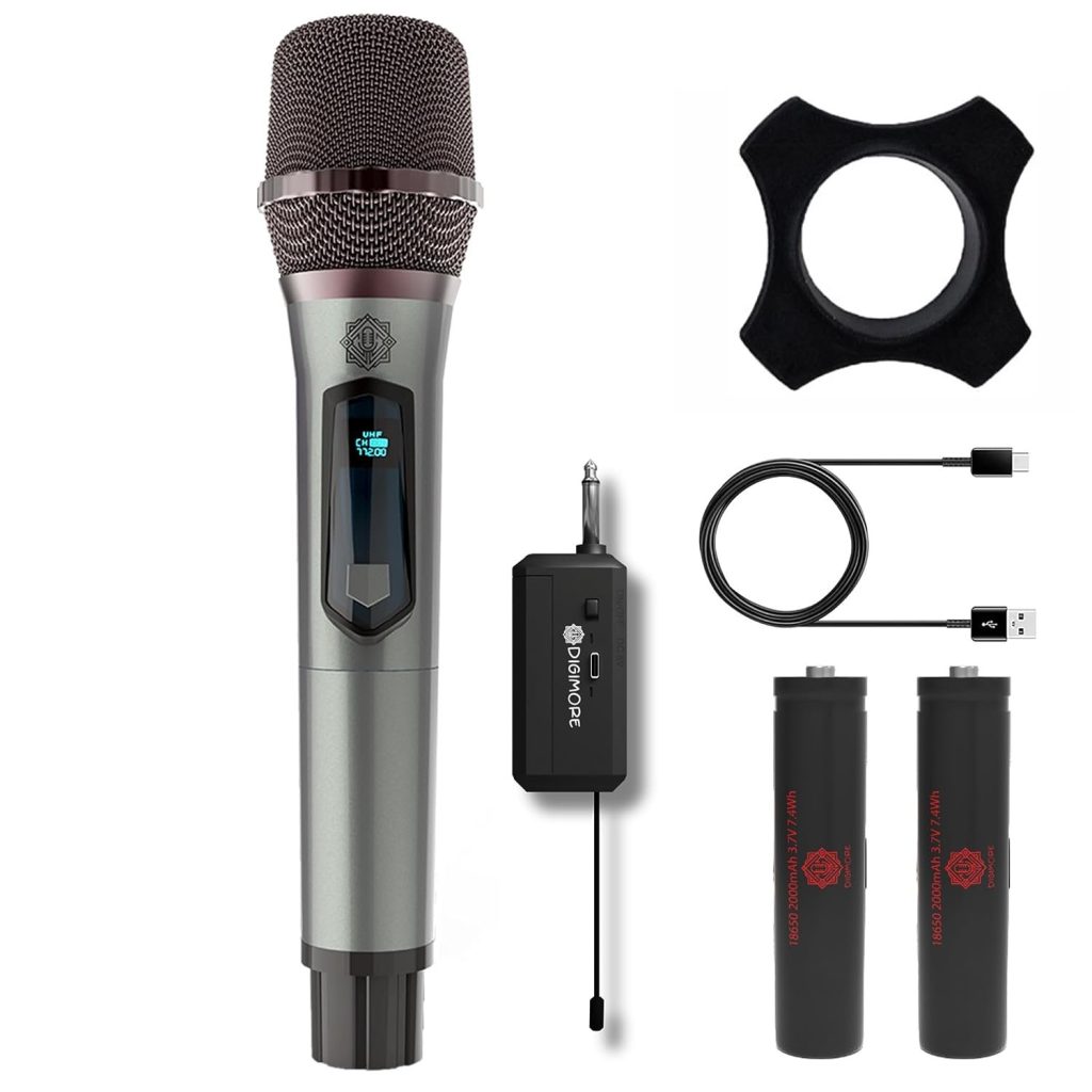 DIGIMORE D-340 Wireless Microphone Only for Mic Input, UHF Metal/ABS ...