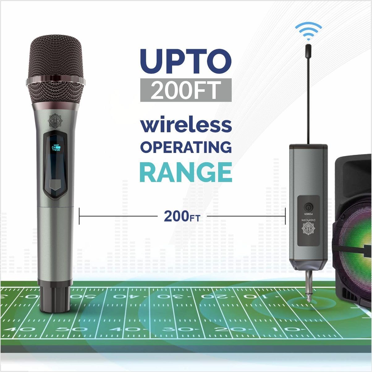 DIGIMORE D-340 Wireless Microphone Only for Mic Input, UHF Metal/ABS ...