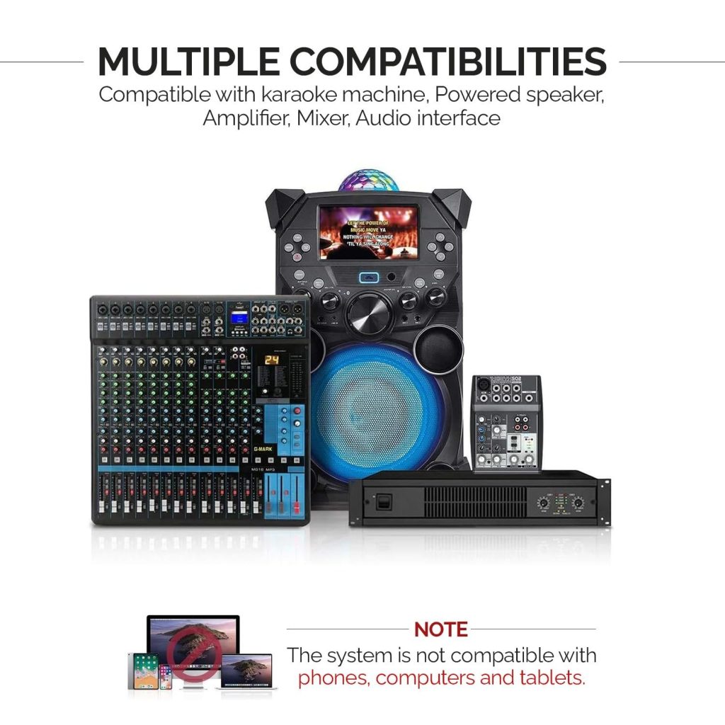 DIGIMORE D-340 Wireless Microphone Only for Mic Input, UHF Metal/ABS ...