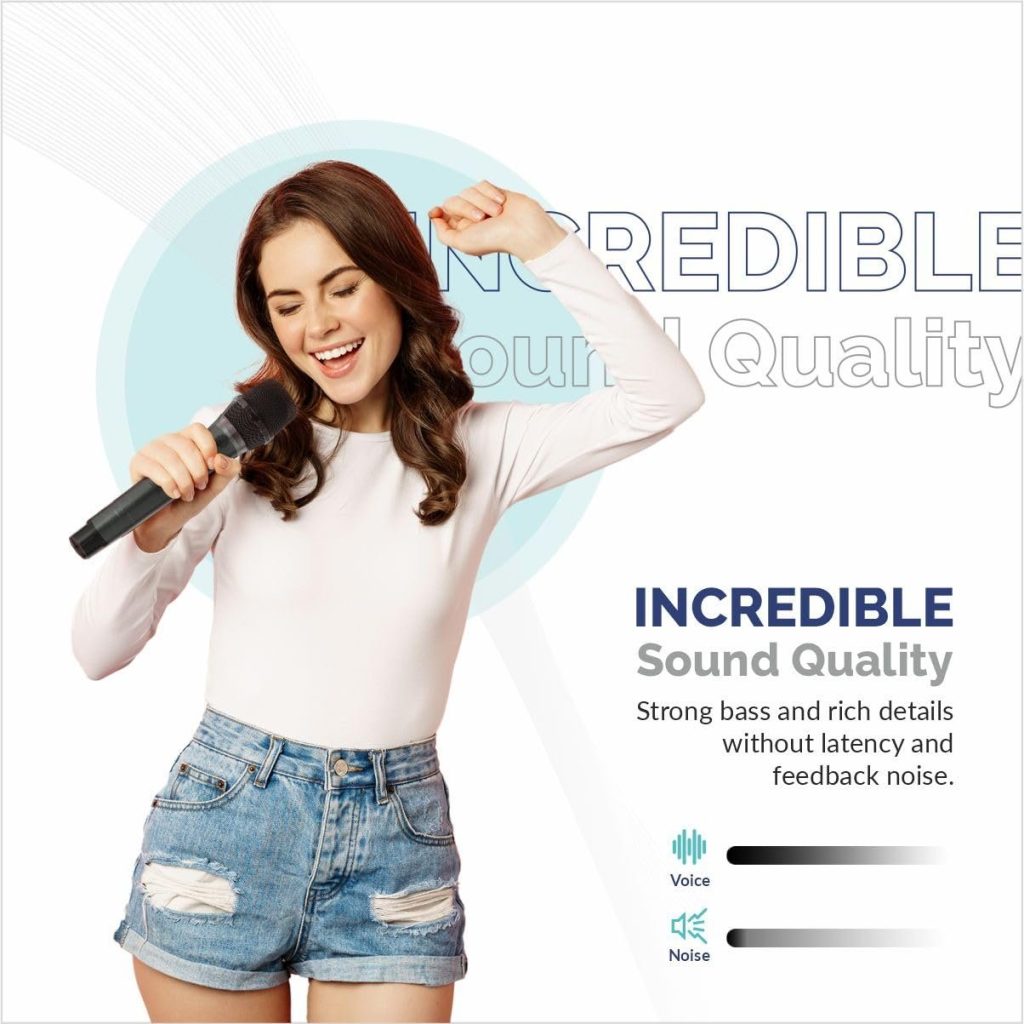 DIGIMORE D-350 Wireless Microphone Metal Dual Handheld Dynamic ...